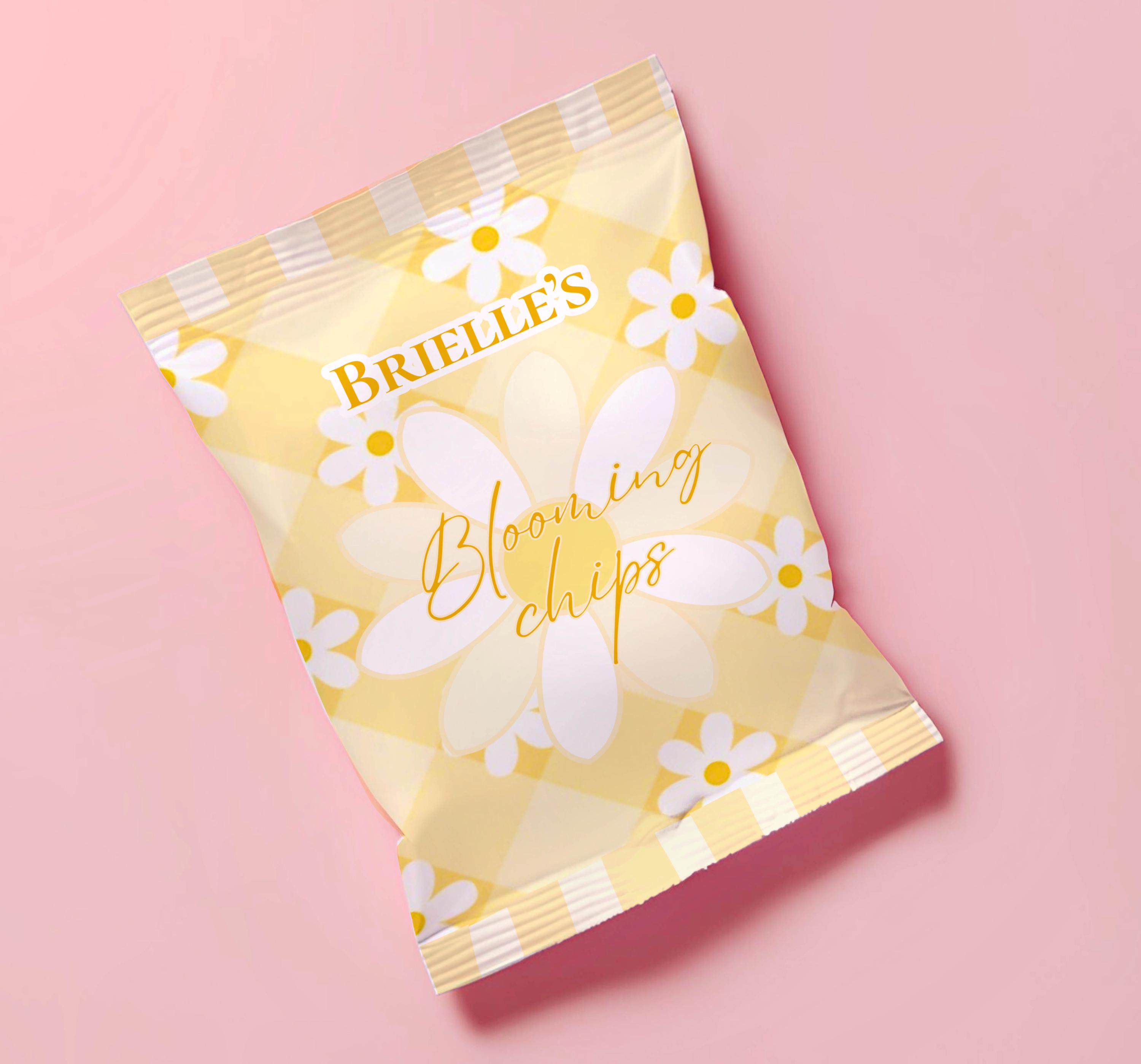 Daisy Flower Chip Bag Template | Boho Digital Party Favor | Floral Chip ...