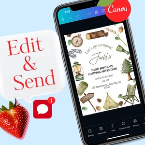 Camping Birthday Digital Invitation | Campout Party Invite | Camping ...