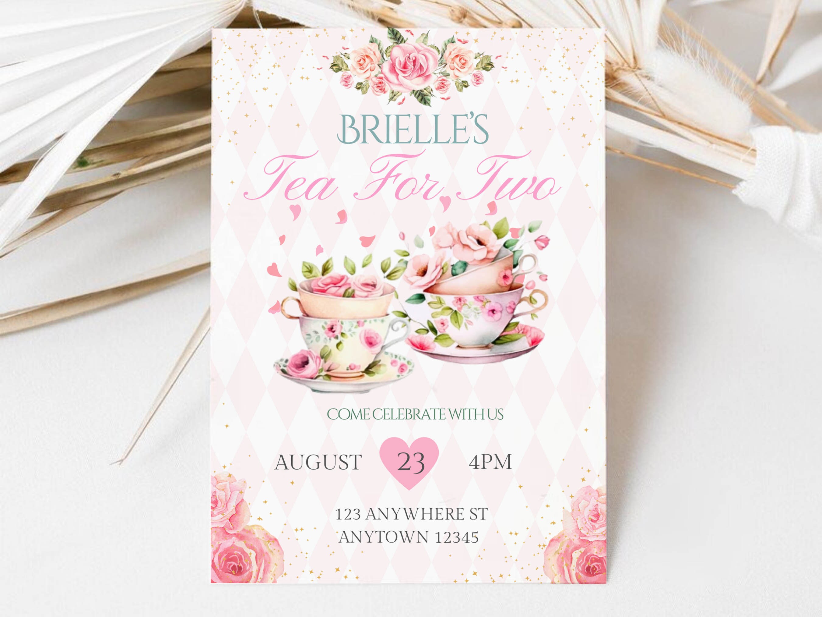 Tea for Two Birthday Invitation - Etsy