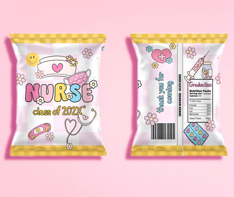 Nurse Graduate Chip Bag Template| Nursing School Grad Favor | RN BSN ...