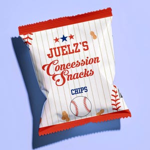 Baseball Chip Bags Digital Template | Sports Party Favor | Baseball ...