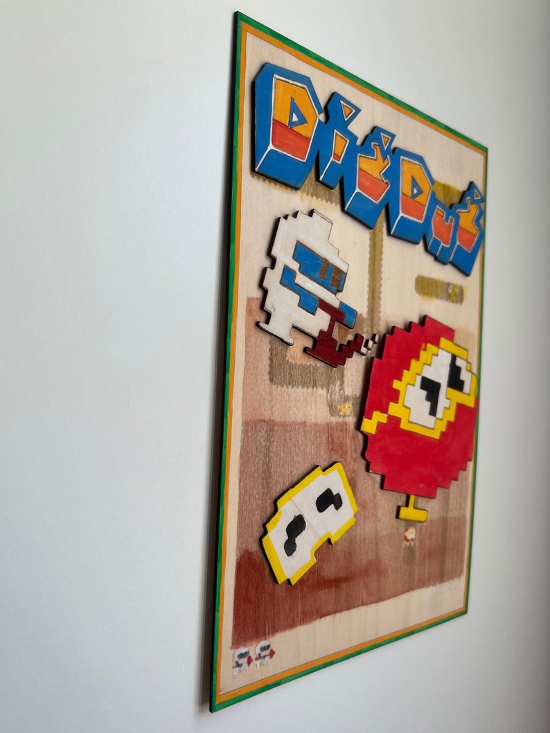 Dig Dug 3D Wooden Poster Sign Wooden 3D Laser Engraved Gamer Gift Wall ...