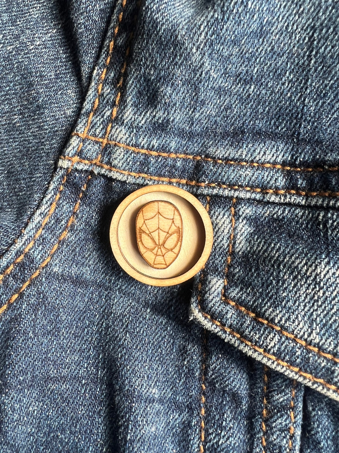 Spider-man Wooden Pin - Etsy