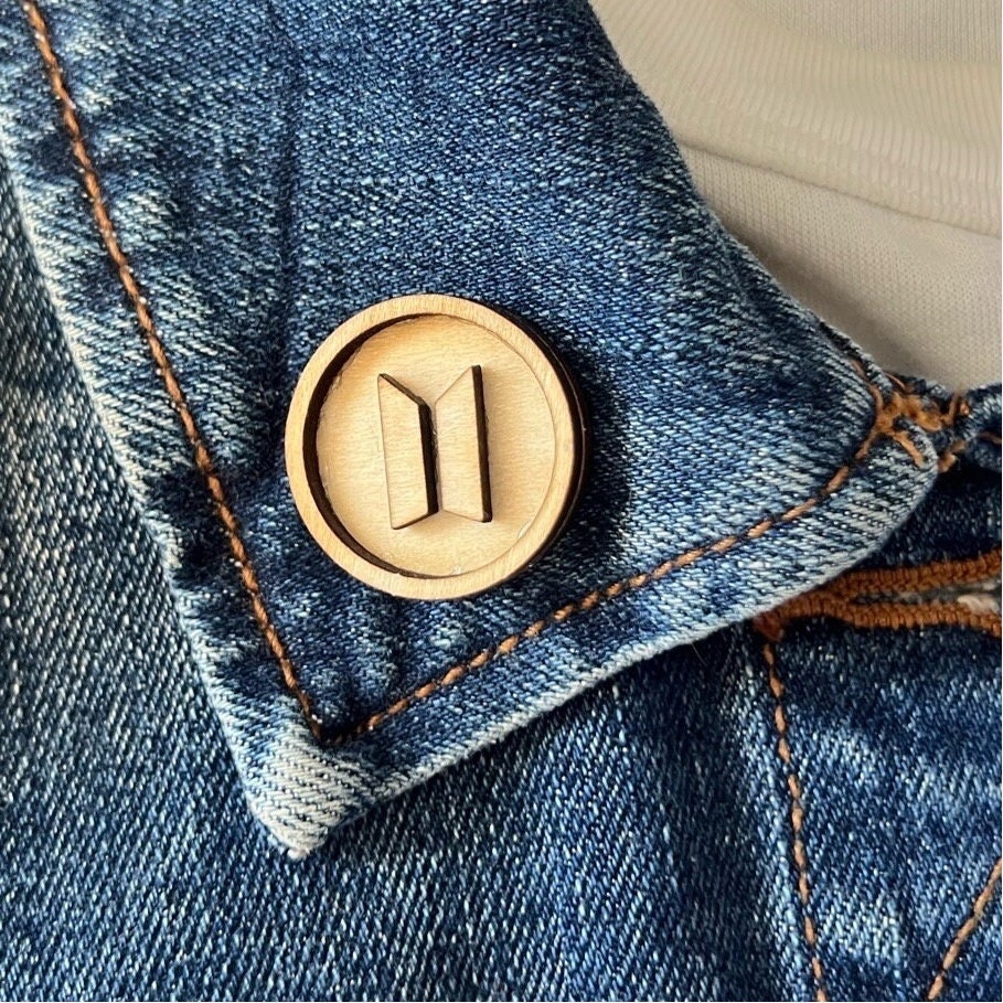BTS Bangtan Emblem Logo Wooden Pin - Etsy