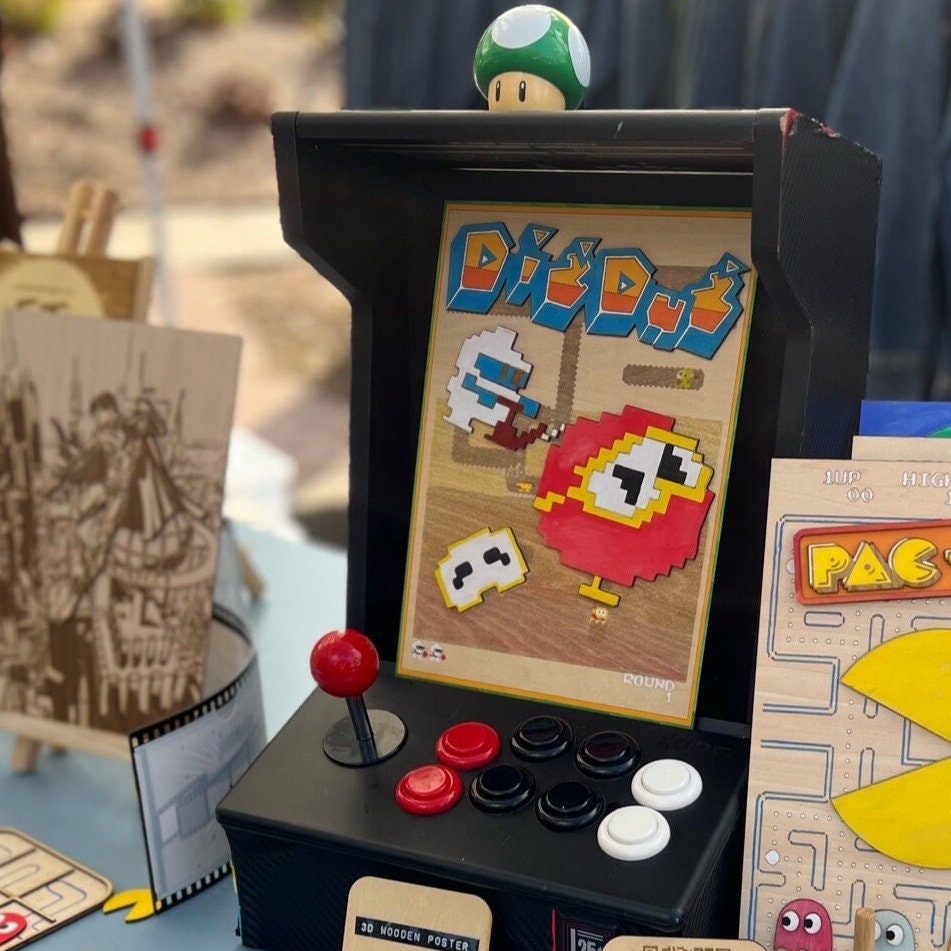 Dig Dug 3D Wooden Poster Sign Wooden 3D Laser Engraved Gamer Gift Wall ...