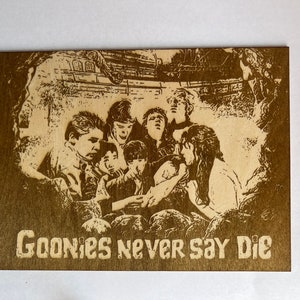 Goonies Wooden Desk Standee Wooden Laser Engraved Sign Wood Art - Etsy