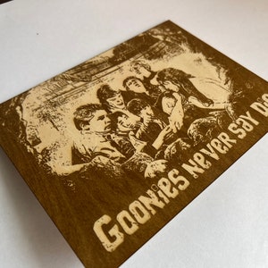 Goonies Wooden Desk Standee Wooden Laser Engraved Sign Wood Art - Etsy