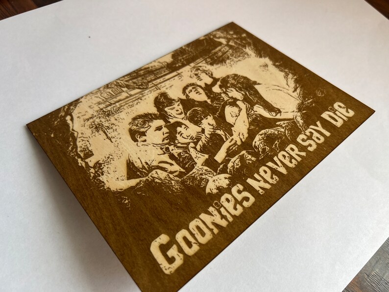 Goonies Wooden Desk Standee Wooden Laser Engraved Sign Wood Art - Etsy