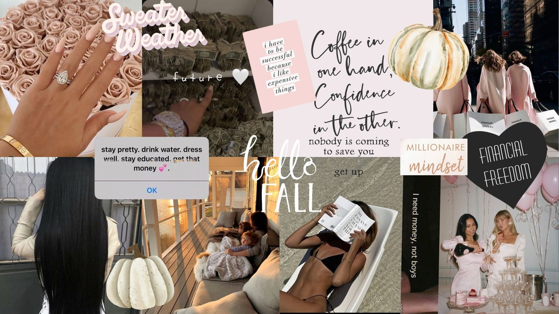 Fall Boss Babe Desktop Wallpaper Vision Board - Etsy