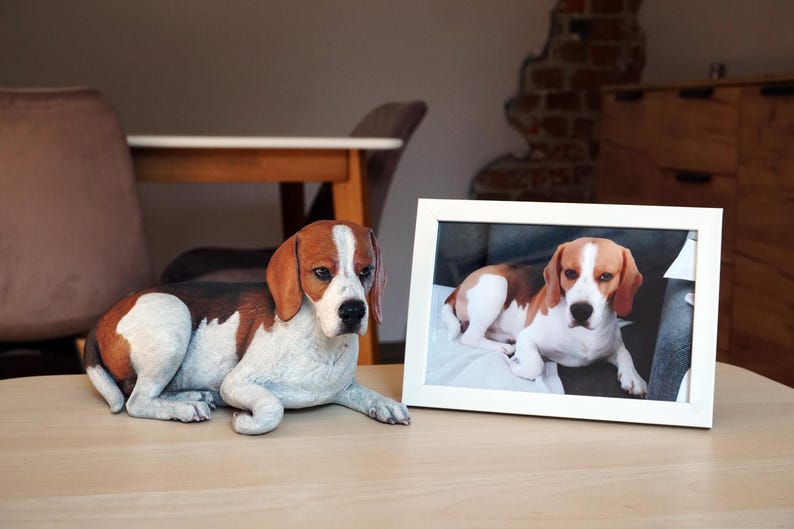 Dog Memorial Handcrafted Sculpture Custom Pet Loss Dog Grief Figurine ...