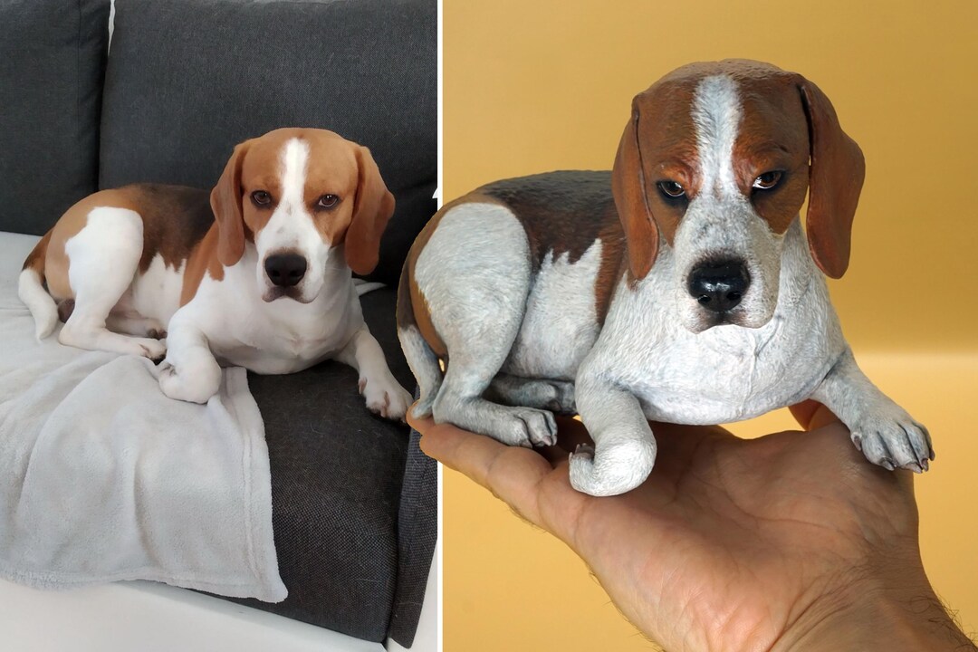 Custom Dog Sculpture From a Photo Handcrafted Dog Figurine Personalized ...