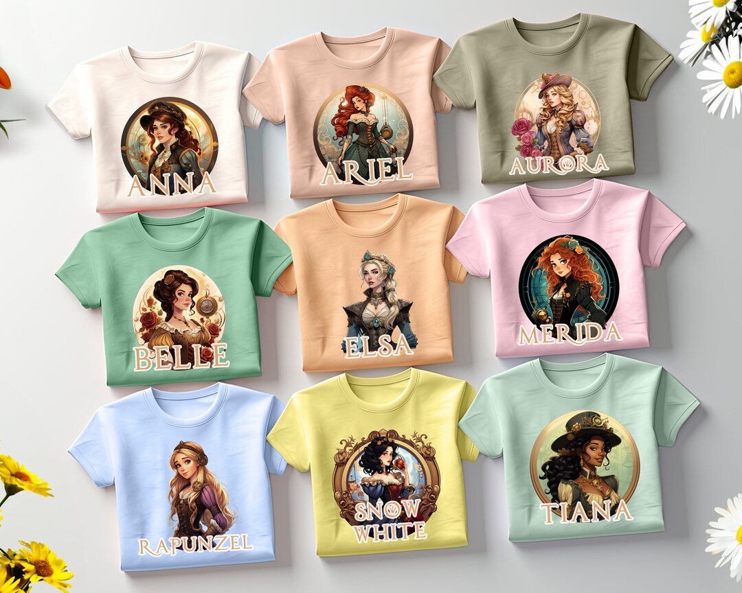 Steampunk Victorian Era Disney Princesses, Birthday Gift for Disney Fan ...