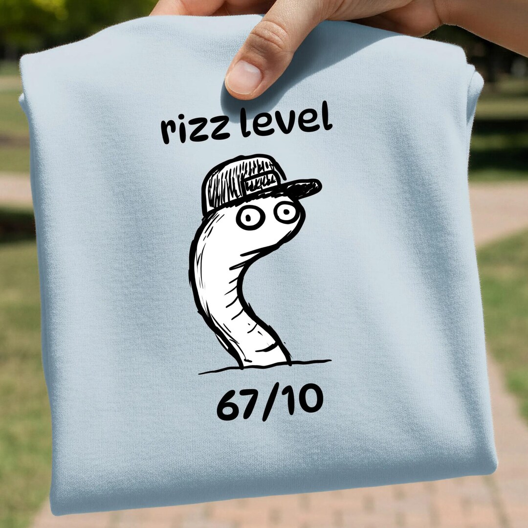 Worm Shirt Funny Rizz Tee, Viral Meme Graphic, Gen Alpha Slang ...