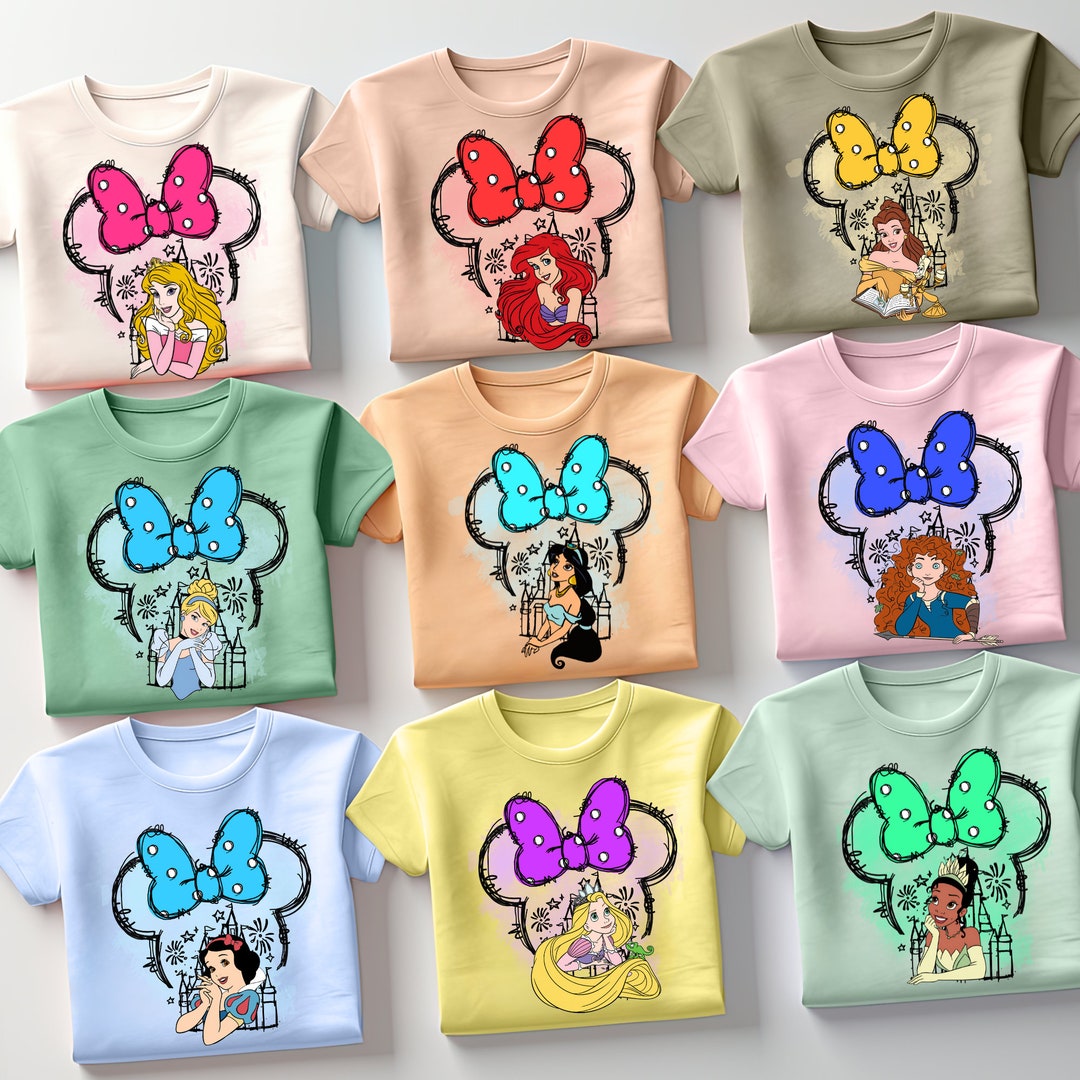 Disney Princesses Shirt, Ariel Aurora Jasmine Shirt, Christmas Gift for Disney Fans, Disneyland ...