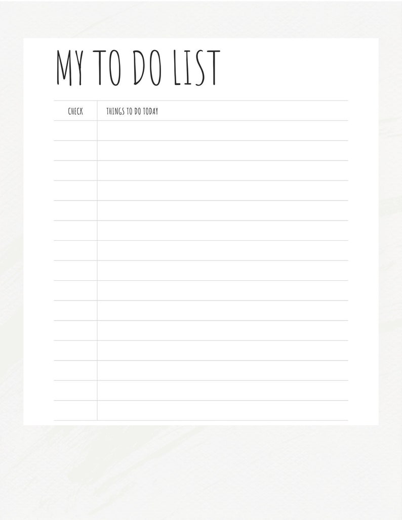 To-do List Check List Daily Check List Daily Planner - Etsy