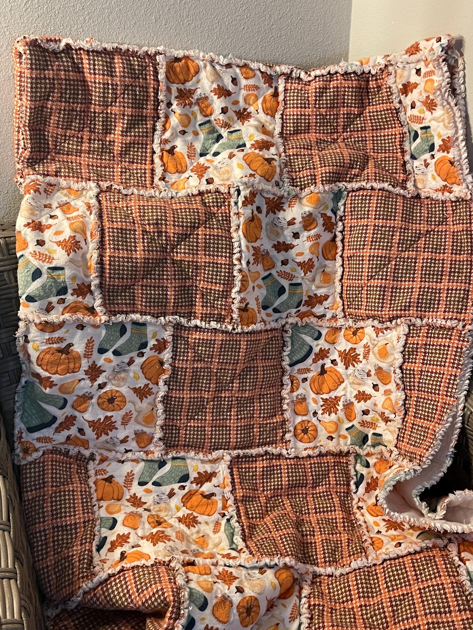 Cozy Fall Flannel Quilt Rag Lap Quilt 60x70 - Etsy