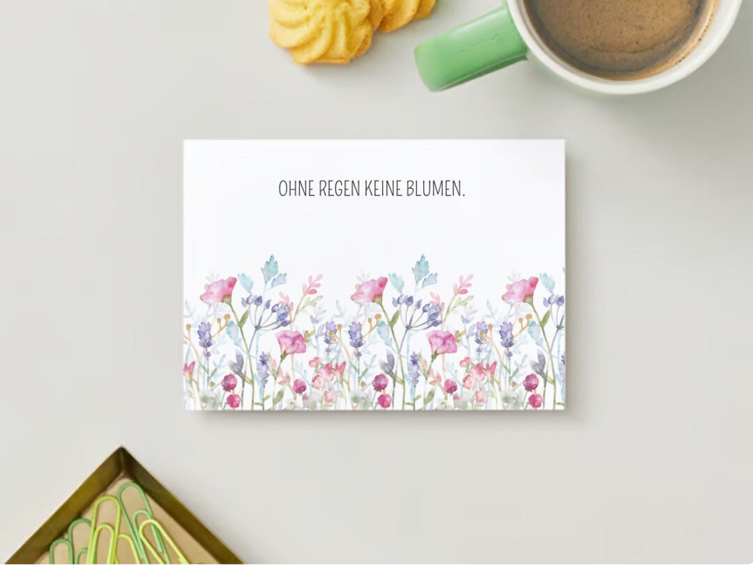 Postcard rain and Flowers, Greeting Card, Flowers, Rain, Weather ...