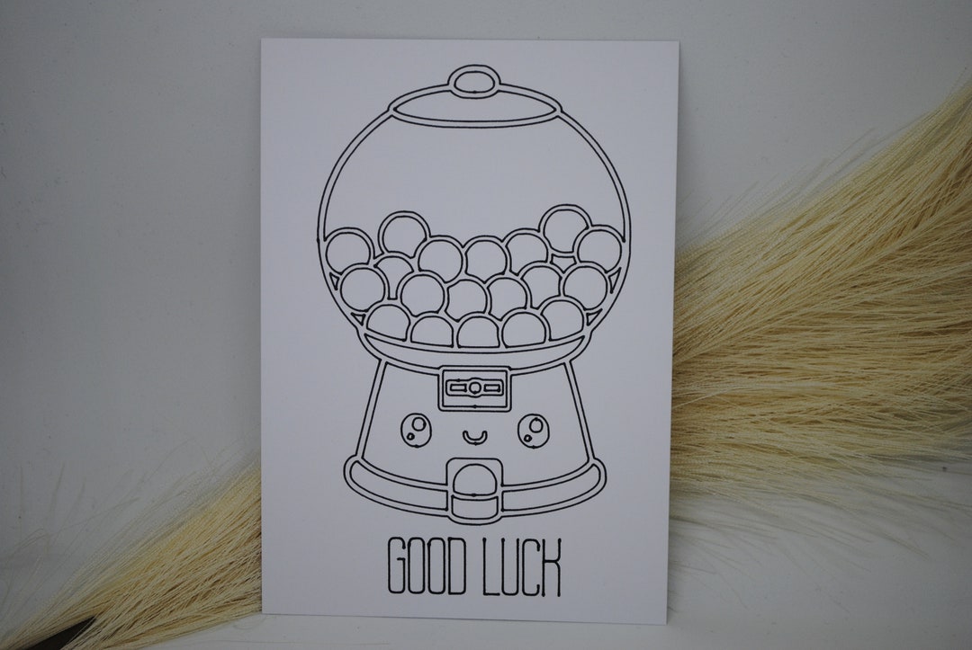 Postcard "gumball Machine" | Greeting Card | Retro | Gumball Machine ...
