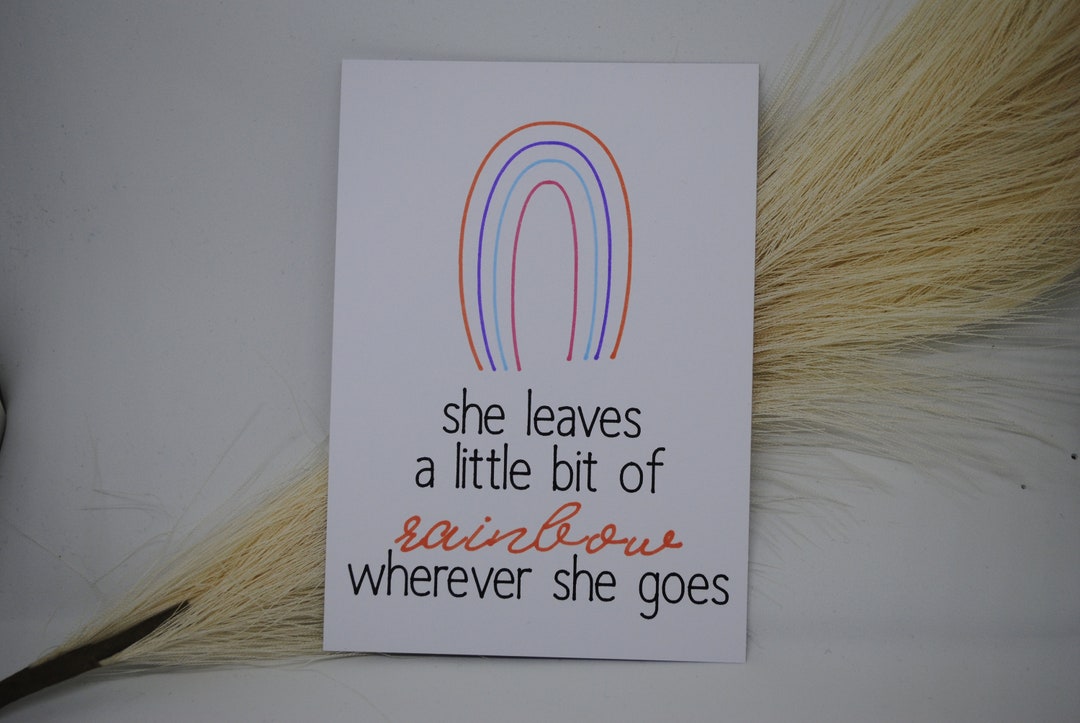 Postcard rainbow Saying Quote Compliment - Etsy