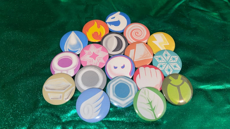 Pokemon Type Pin Set (18) - Etsy