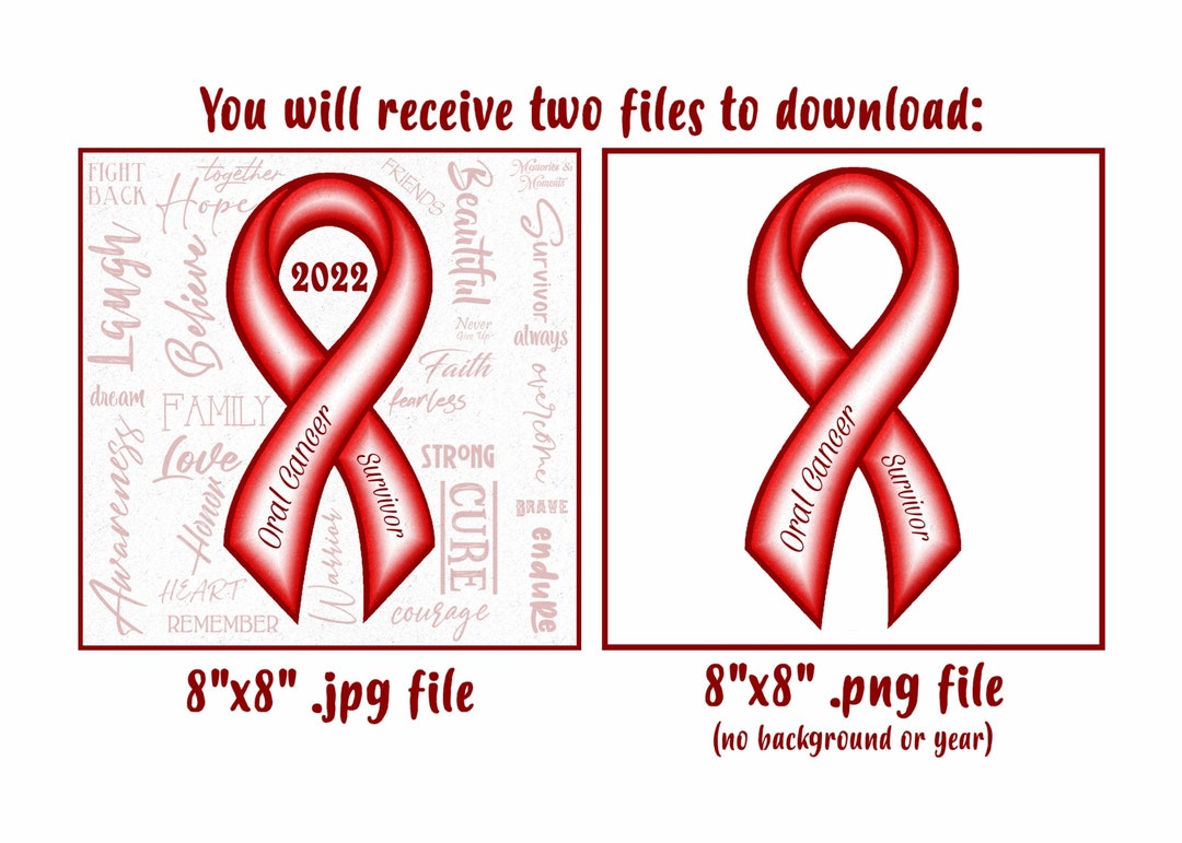 Personalized Oral Cancer Awareness Ribbon Digital Download Bundle ...