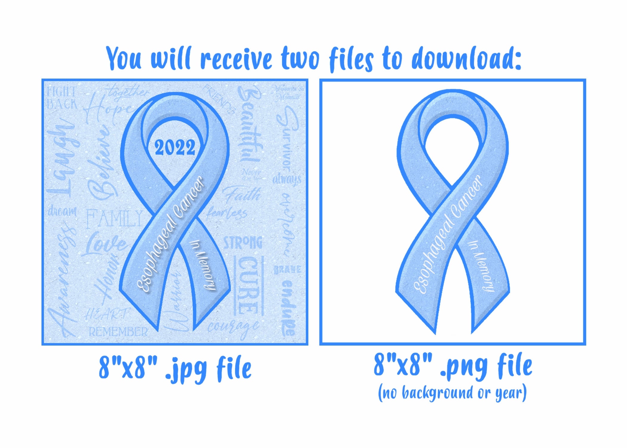 Personalized Esophageal Cancer Awareness Ribbon Digital Download Bundle ...