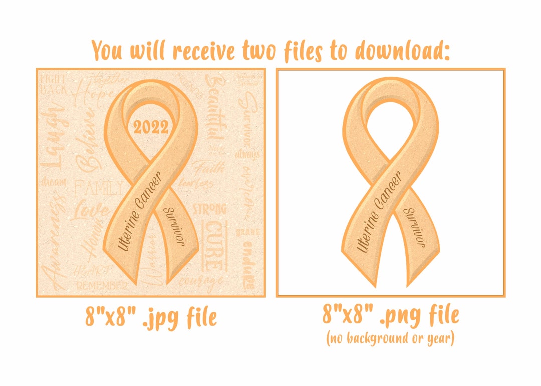 Personalized Uterine Cancer Awareness Ribbon Digital Download - Etsy