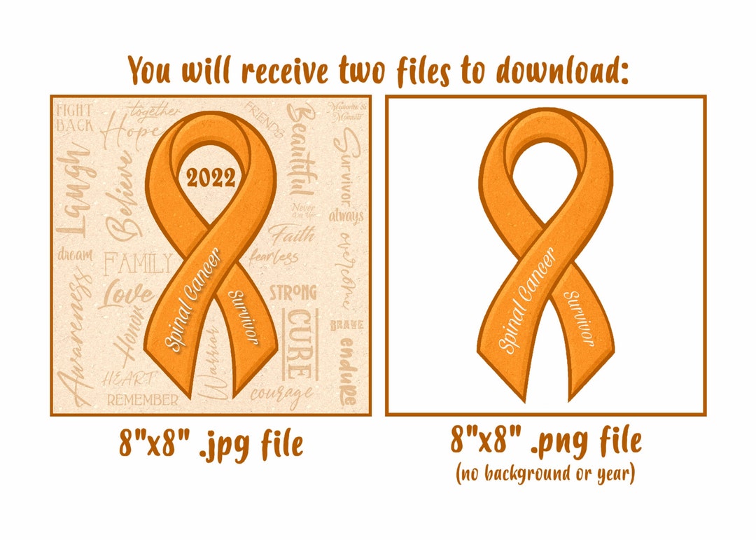 Personalized Spinal Cancer Awareness Ribbon Digital Download Bundle ...