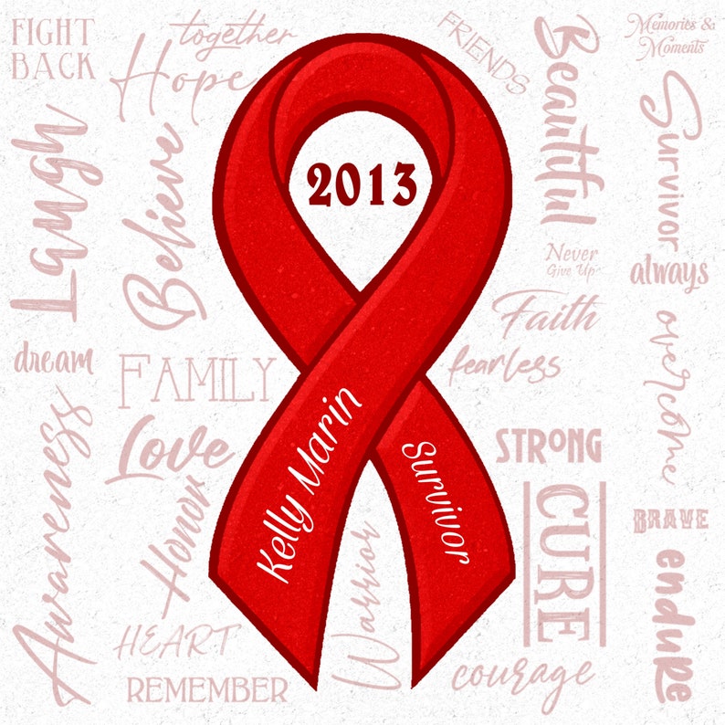 Personalized Blood Cancer Awareness Ribbon Digital Download Bundle ...