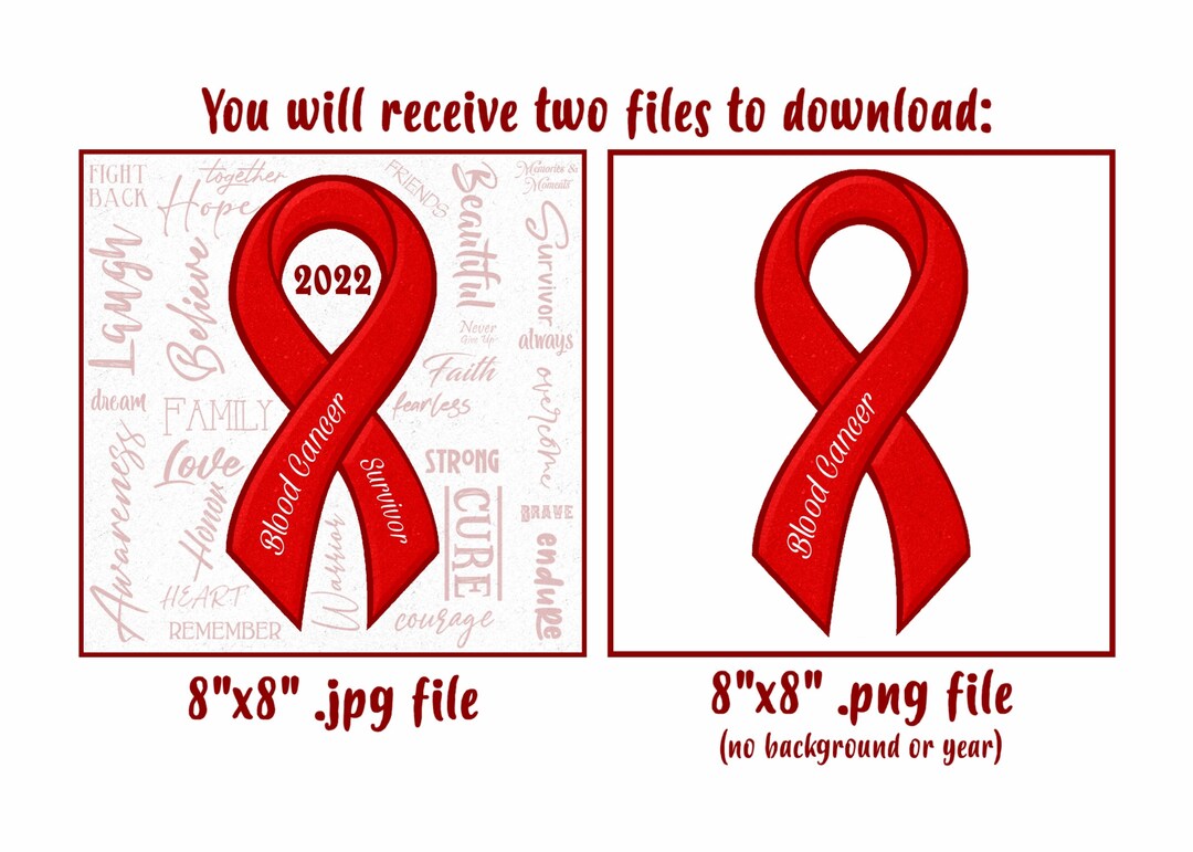 Personalized Blood Cancer Awareness Ribbon Digital Download Bundle ...