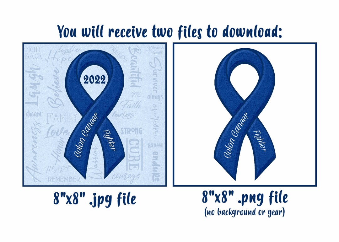 Personalized Colon Cancer Awareness Ribbon Digital Download Bundle ...