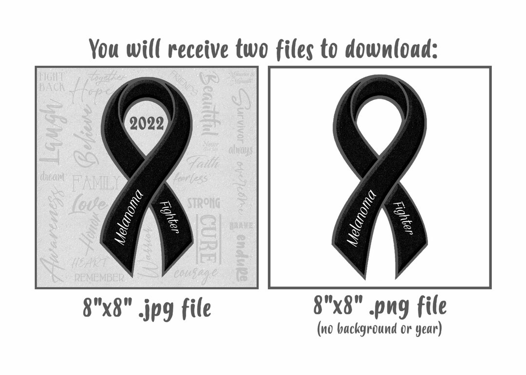Personalized Melanoma Cancer Awareness Ribbon Digital Download Bundle ...