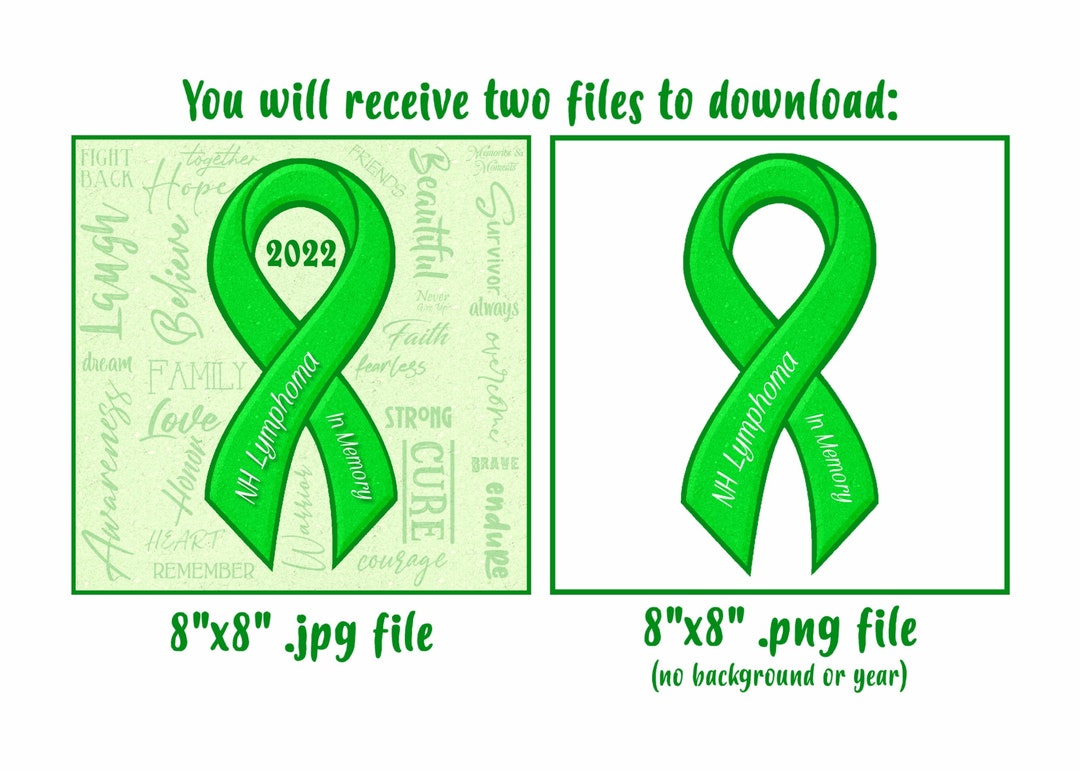 Personalized Non Hodgkins Lymphoma Cancer Awareness Ribbon Digital ...