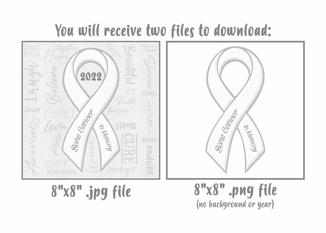 Personalized Bone Cancer Awareness Ribbon Digital Download Bundle ...