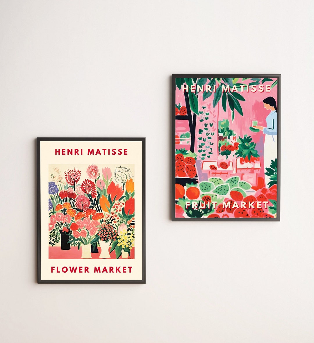 Digital Set of 2 Henri Matisse Prints, Beige Pink Wall Art, Aesthetic ...