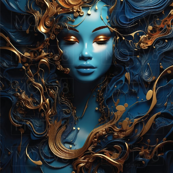 Modern Mermaid Art - Etsy