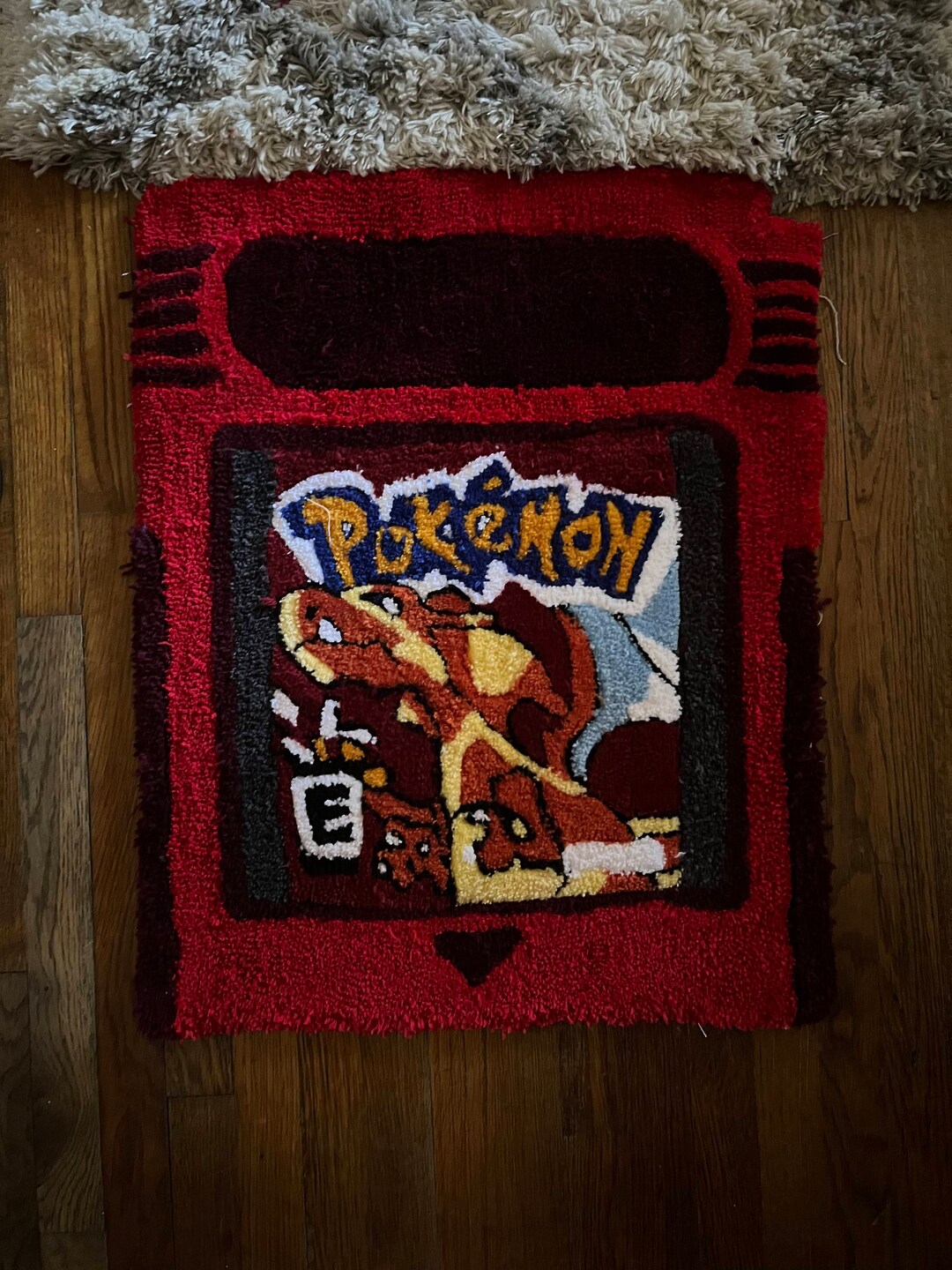 Pokemon Red Tufted Rug Charizard Gameboy Rug - Etsy