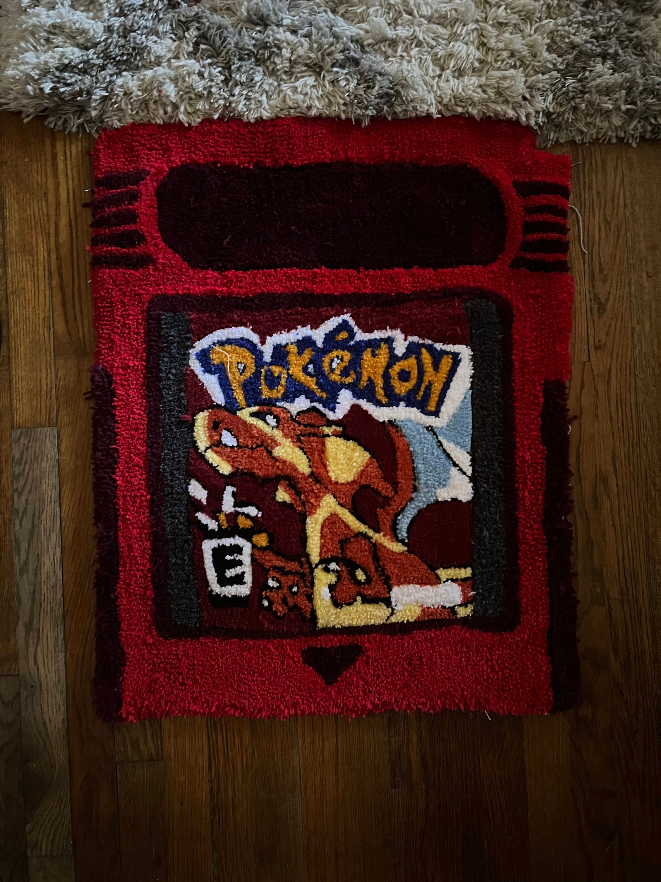 Pokemon Red Tufted Rug Charizard Gameboy Rug - Etsy
