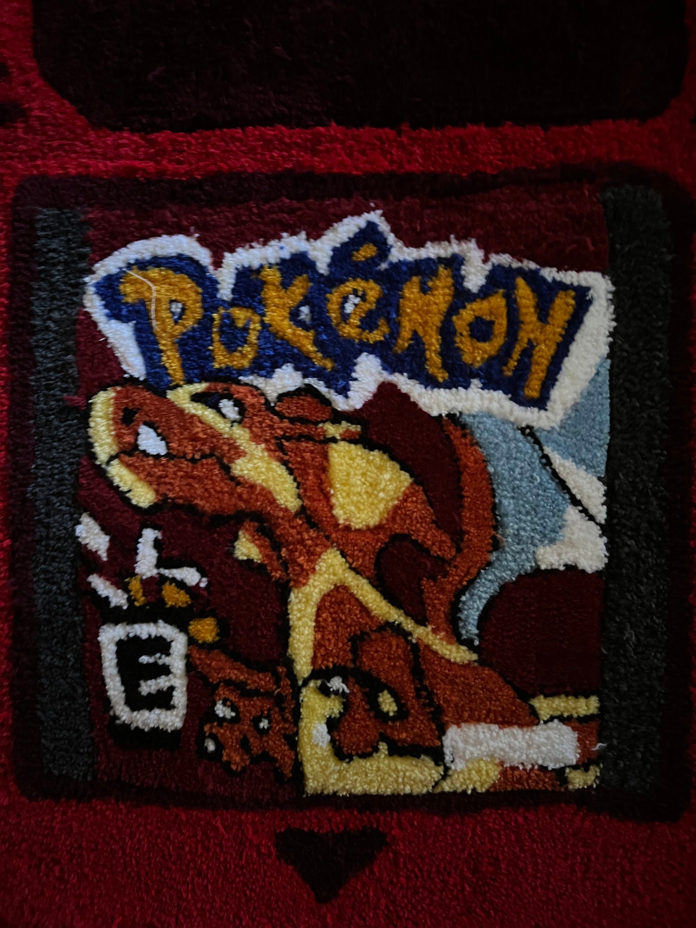 Pokemon Red Tufted Rug Charizard Gameboy Rug - Etsy