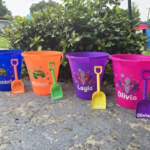 Personalized Kids Beach Pail With Shovel Kids Beach Party Favors Beach ...