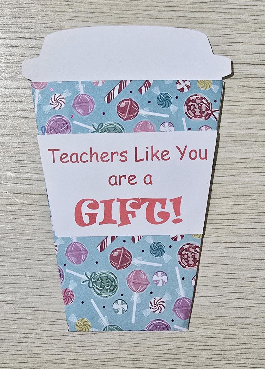 Pink Coffee Gift Card Holder Christmas Teacher Gift Card Holders Thank ...