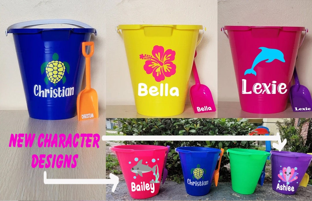 Personalized Kids Beach Pail With Shovel Kids Beach Party Favors Beach ...