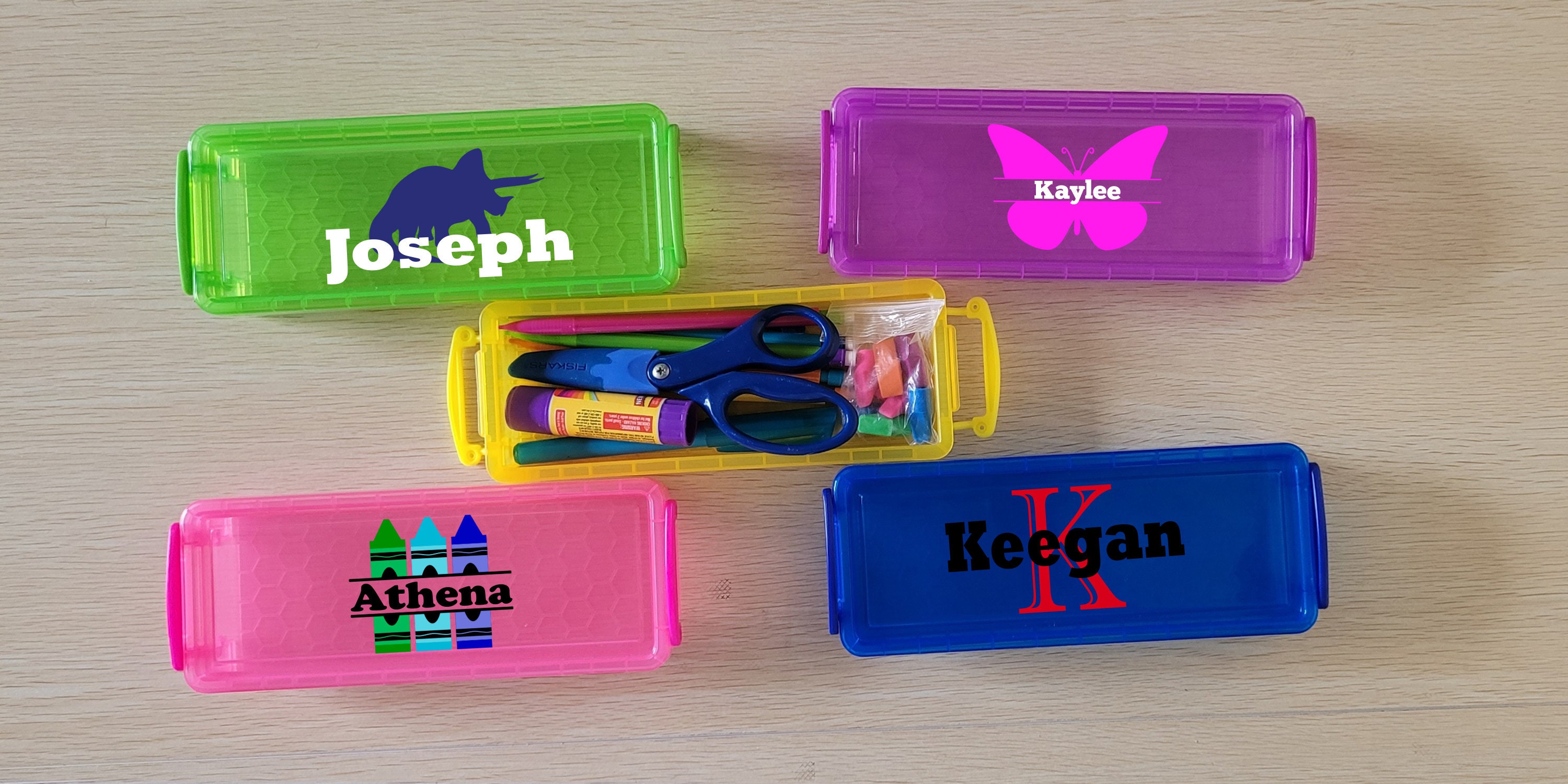 Personalized Crayon Box Back to School Supplies Crayon Holder Custom ...