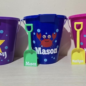 Personalized Kids Beach Pail With Shovel Kids Beach Party Favors Beach ...
