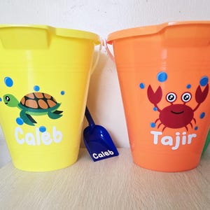 Personalized Kids Beach Pail With Shovel Kids Beach Party Favors Beach ...