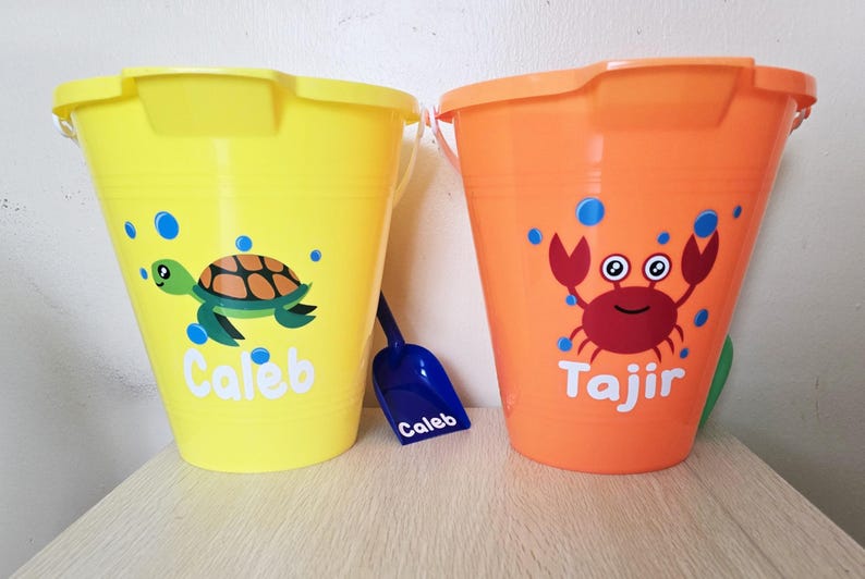 Personalized Kids Beach Pail With Shovel Kids Beach Party Favors Beach ...