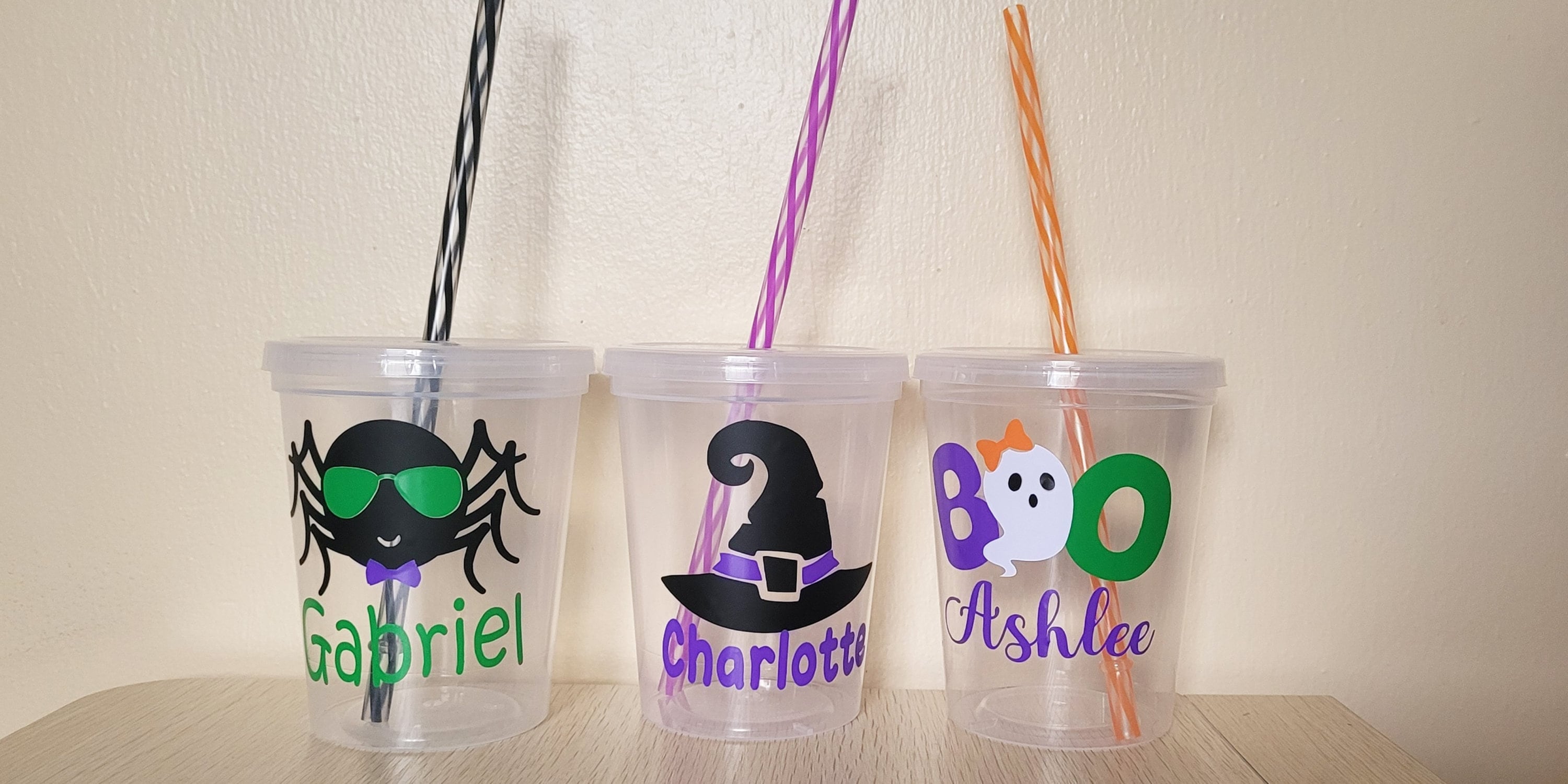 Kids Halloween Cups Personalized Halloween Party Cups With Straws for ...