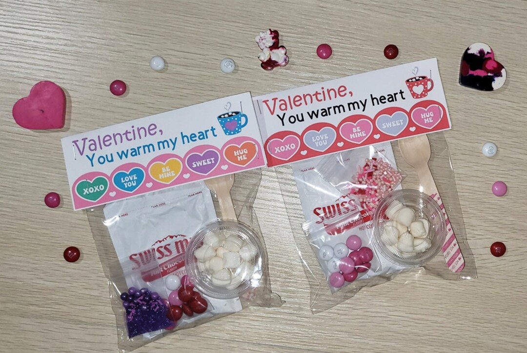 Personalized Valentine Hot Cocoa Kit Fun Valentine Party Favor Hot ...
