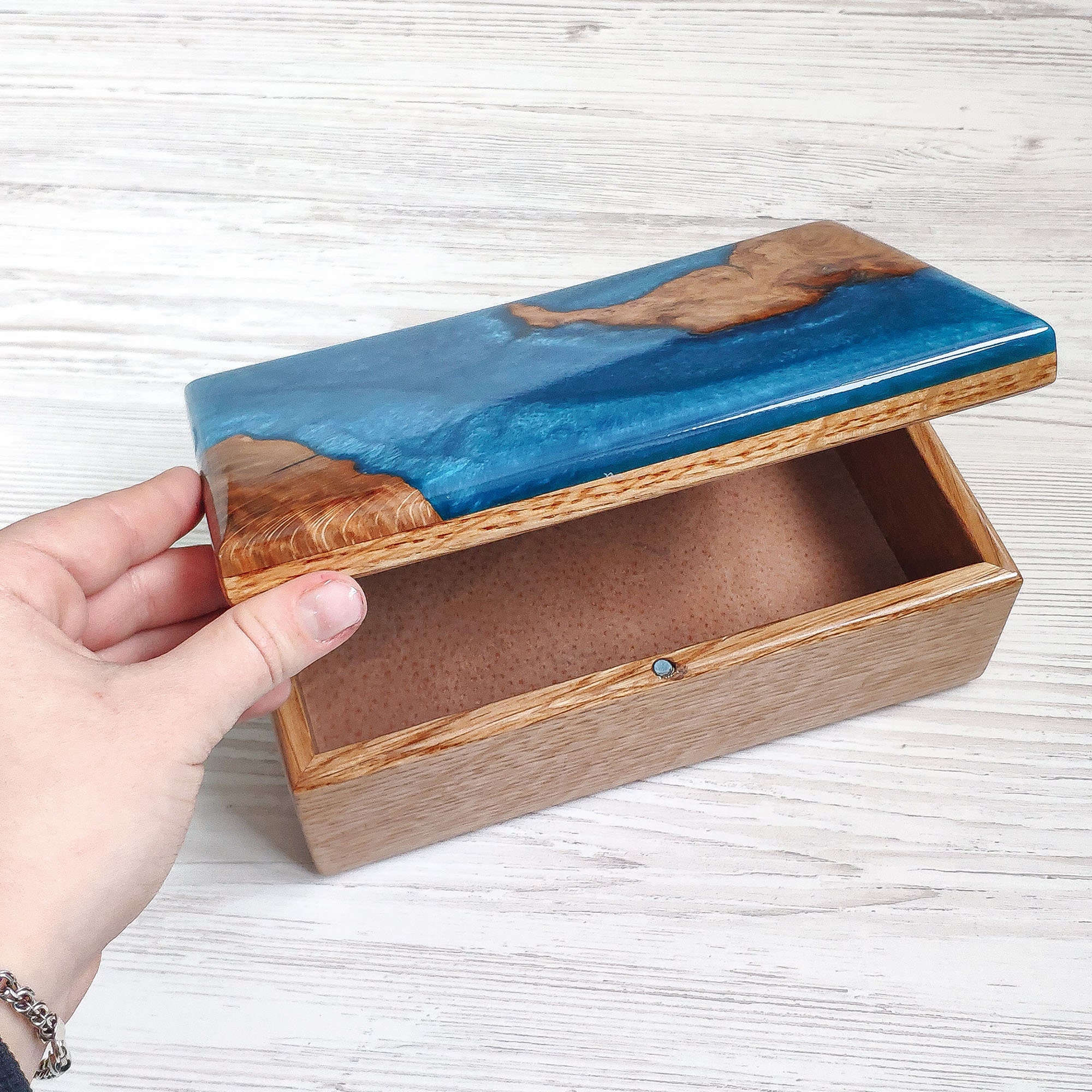 Ice Blue Jewelry Box With Personalization, Jewelry Box for Women, Large ...