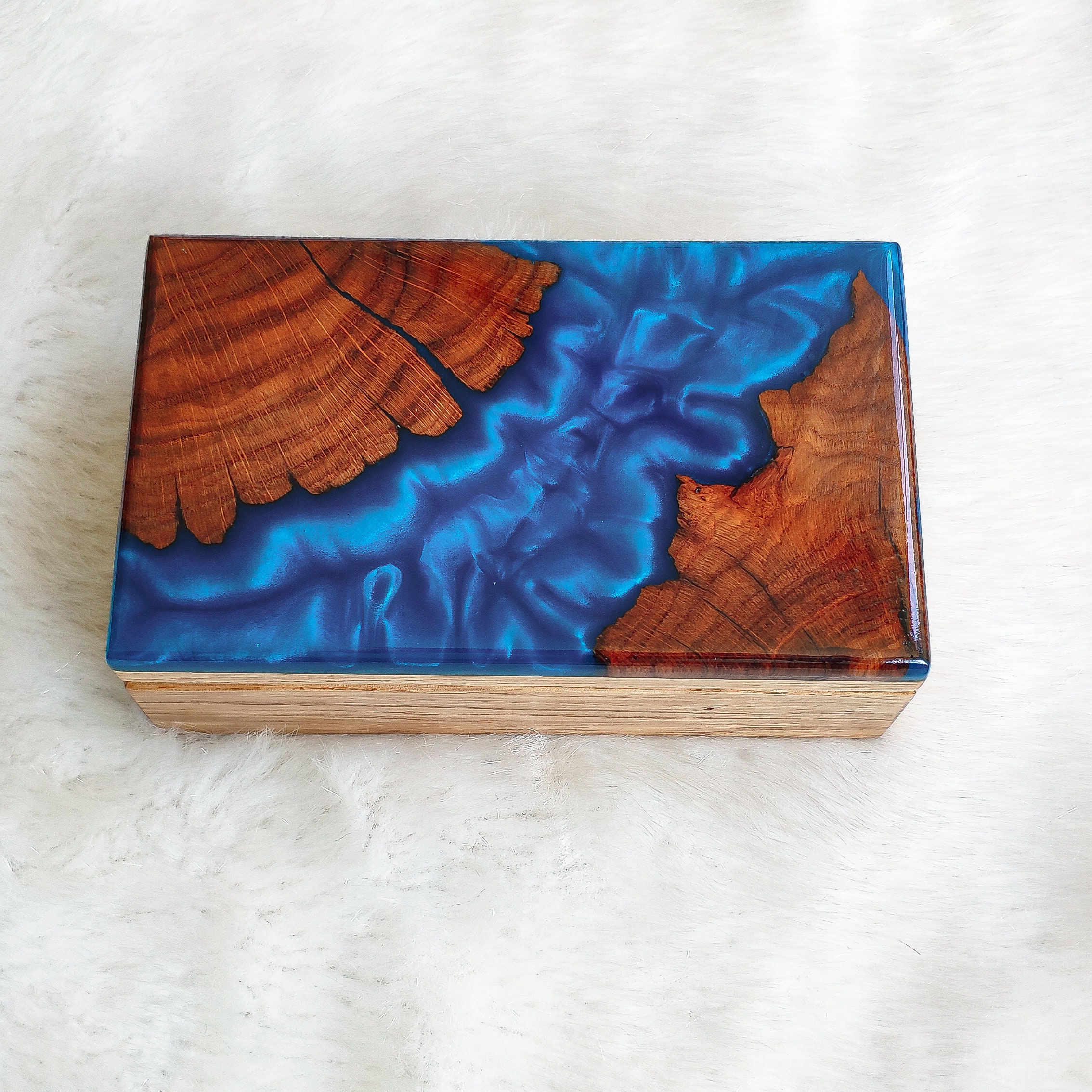 Ice Blue Jewelry Box With Personalization, Jewelry Box for Women, Large ...